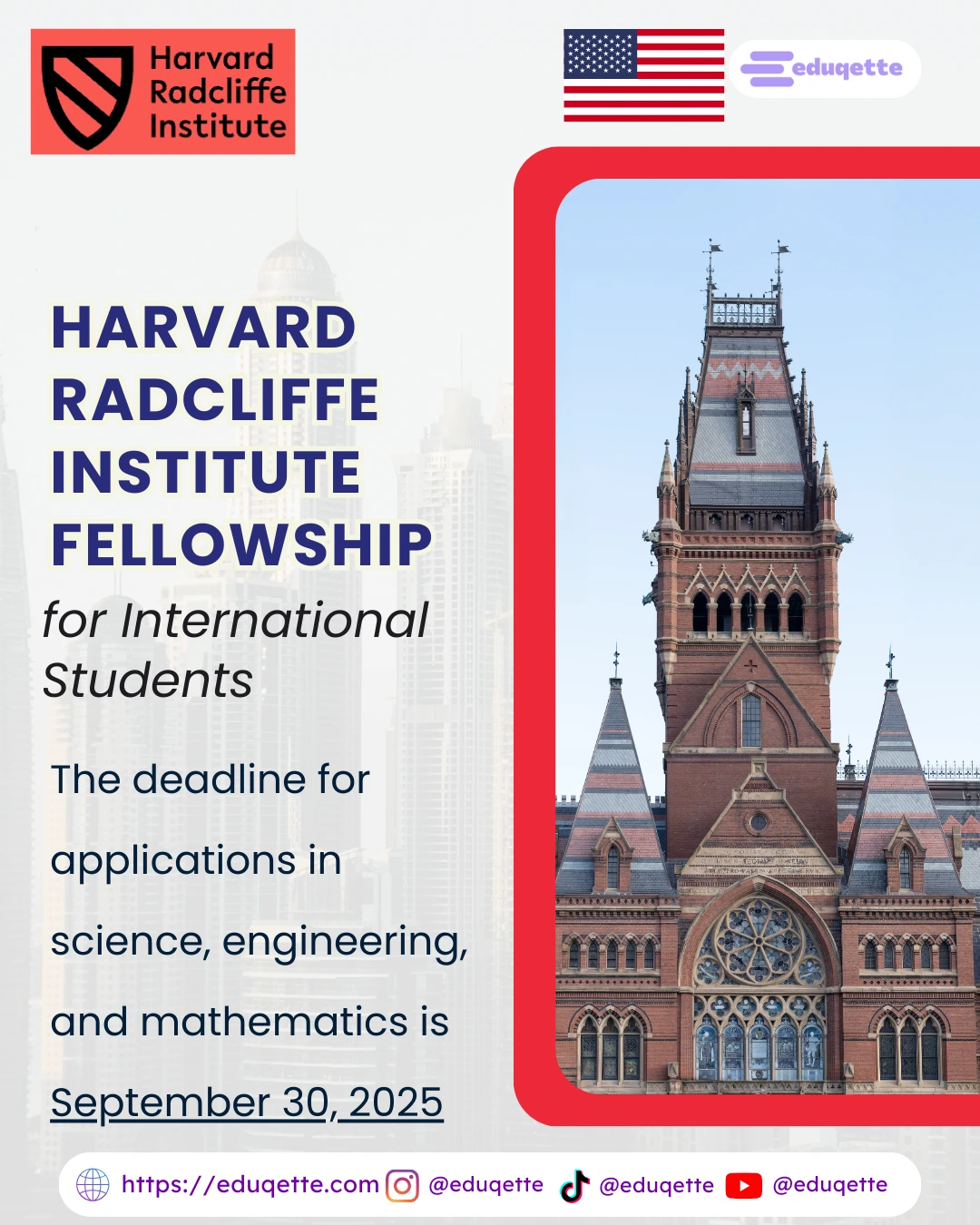 Radcliffe Fellowship (Harvard Radcliffe Institute) - Eduqette