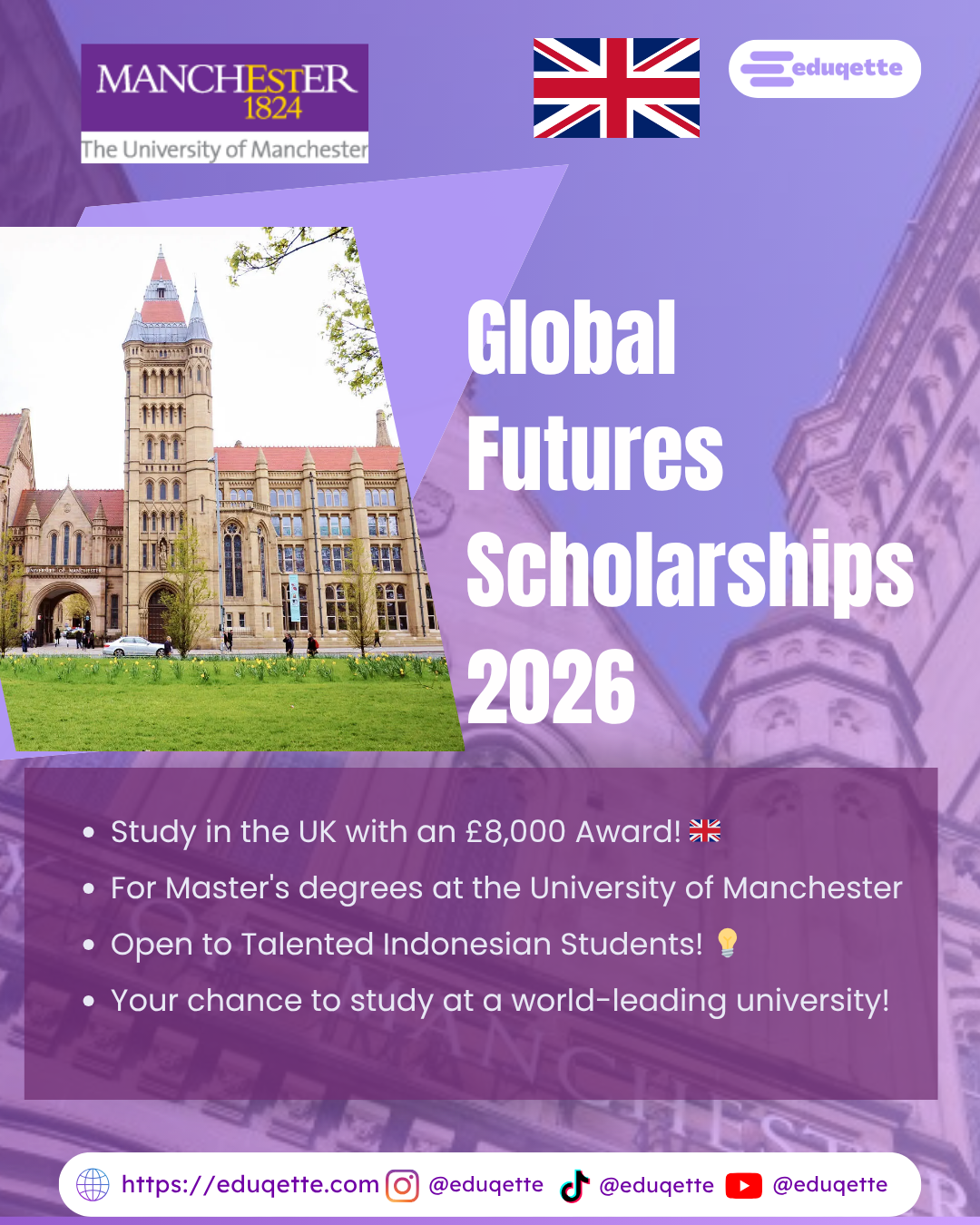 University of Manchester Scholarships - Eduqette