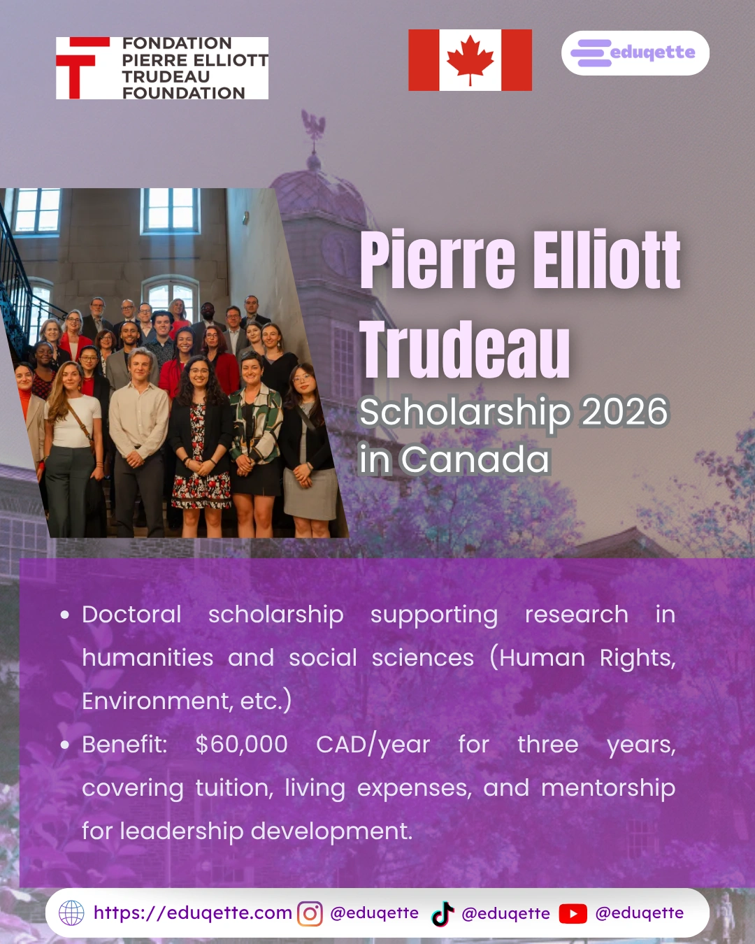 Pierre Elliott Trudeau Foundation Scholarship - Eduqette